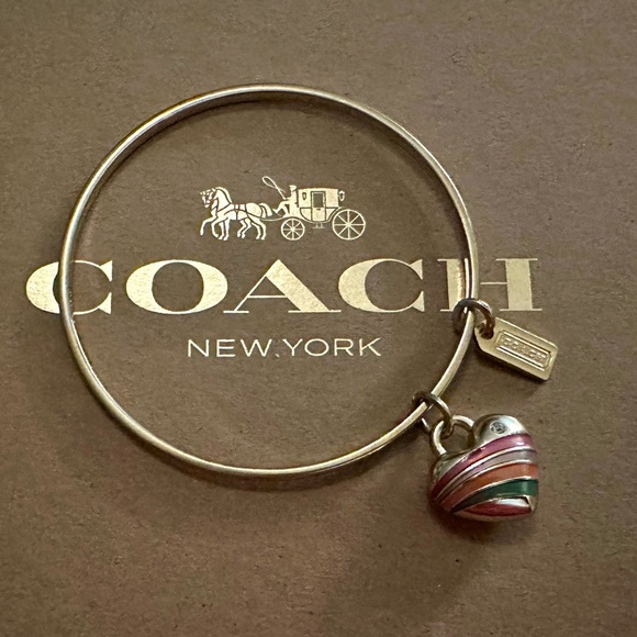 Coach | Jewelry | Coach Crystal Multicolored Rainbow Enamel Puffed ...